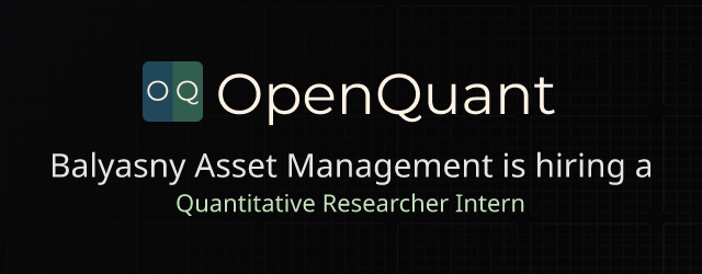 Quantitative Researcher Intern - Balyasny Asset Management