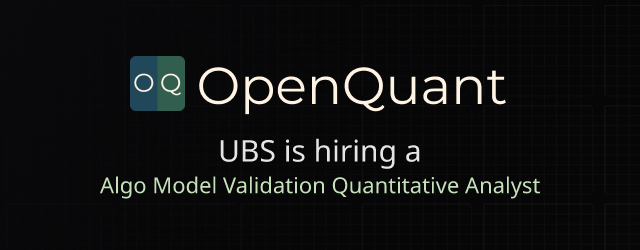 Algo Model Validation Quantitative Analyst - UBS